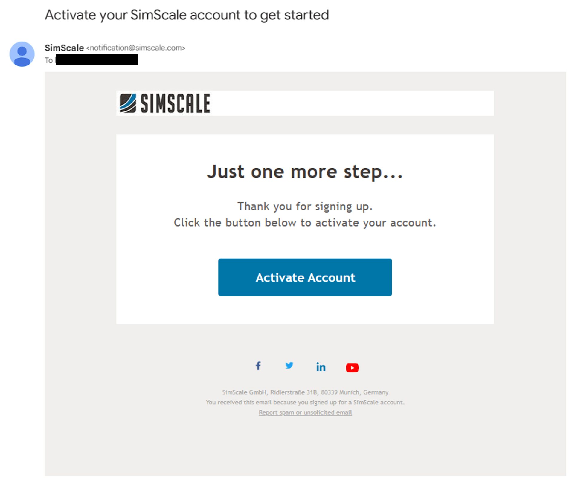 SimScale 新規アカウント作成（本登録） - SimScale